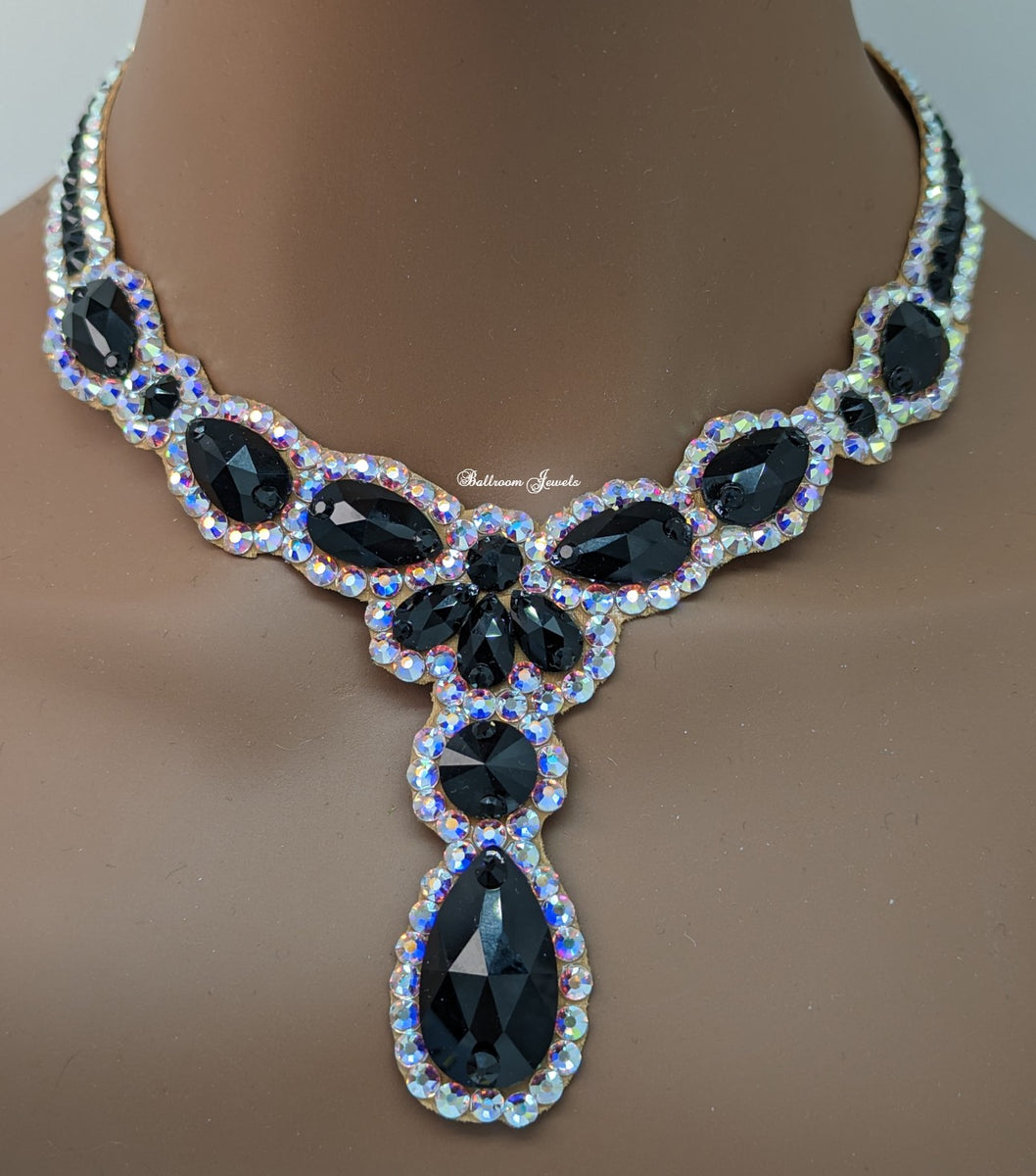 Ballroom Necklace Pears and drop in Jet black – Ballroom Jewels